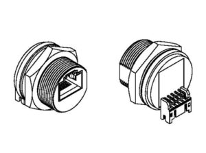 RJ45C-P3C04 RJ45 Jack C-Size Panel Connector, Screw Type, Rear Mount ...