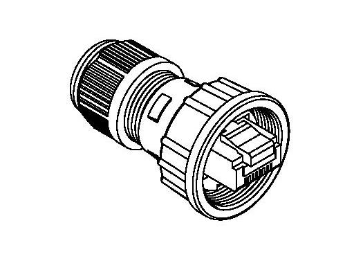 RJ45C-P4SAS RJ45 Plug C-Size Connector, Screw Type, Threaded Locking ...