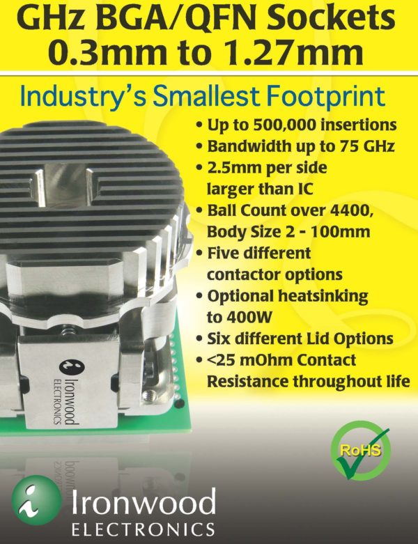 GHz BGA-QFN Sockets 0.3mm to 1.27mm · Ironwood - BCE SRL Importation ...