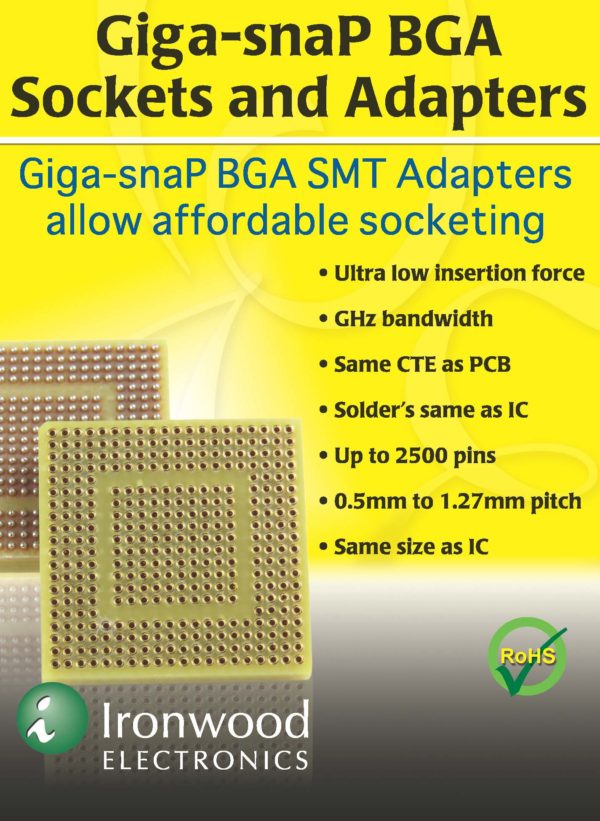 Giga-snaP BGA Sockets and Adapters · Ironwood - BCE SRL Importation ...